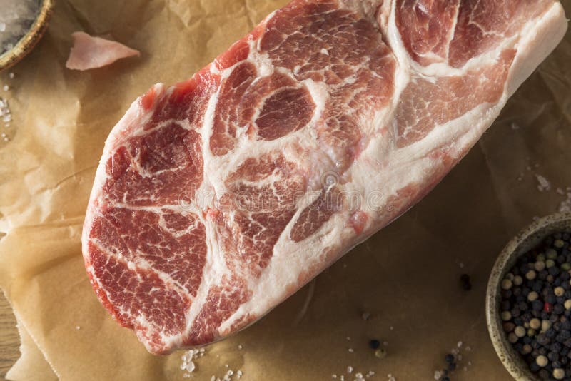 Raw Grass Fed Pork Shoulder Stock Photo - Image of meal, nutrition ...