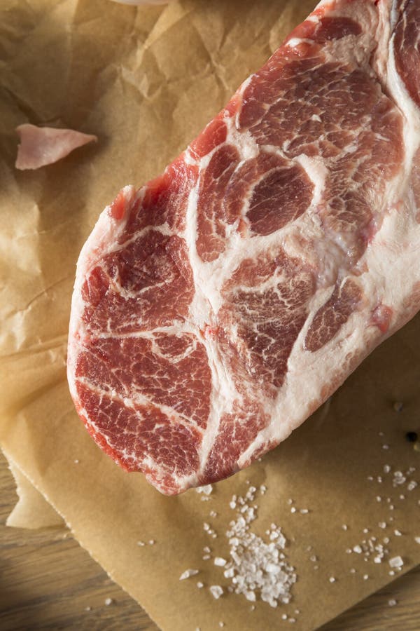 Raw Grass Fed Pork Shoulder Stock Photo - Image of meal, slice: 120139402