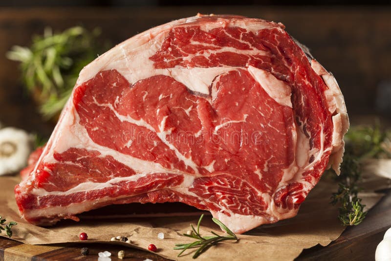 Raw Grass Fed Prime Rib Meat Stock Image - Image of muscle, lean: 46977327