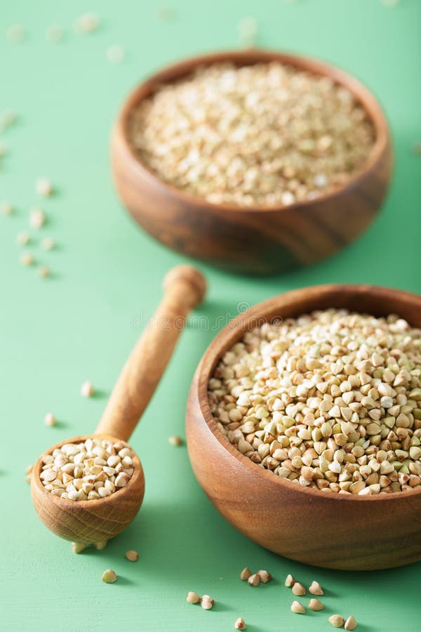 Raw Green Buckwheat Healthy Ingredient Stock Image - Image of groats ...