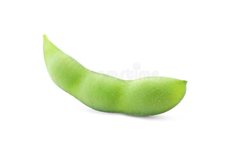 Raw Green Edamame Pod on White Background Stock Photo - Image of ...