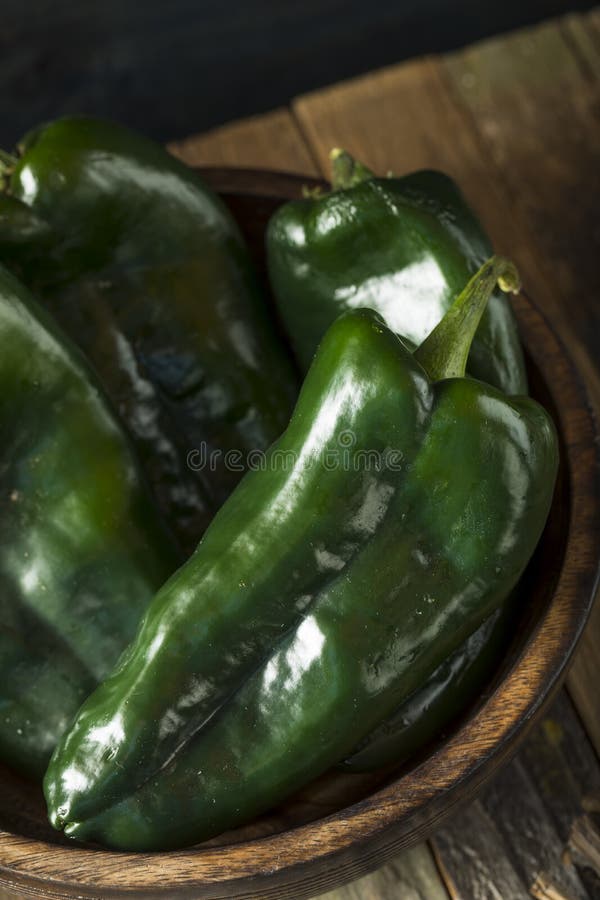 Raw Green Organic Poblano Peppers Stock Photo - Image of harvest, chile ...
