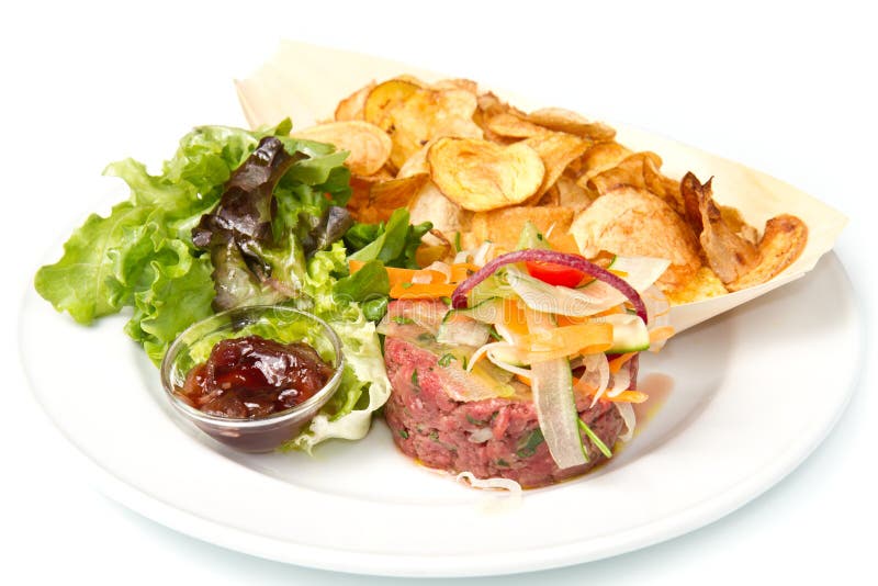 Raw ground beef stock image. Image of meal, gourmet, plate - 26549955