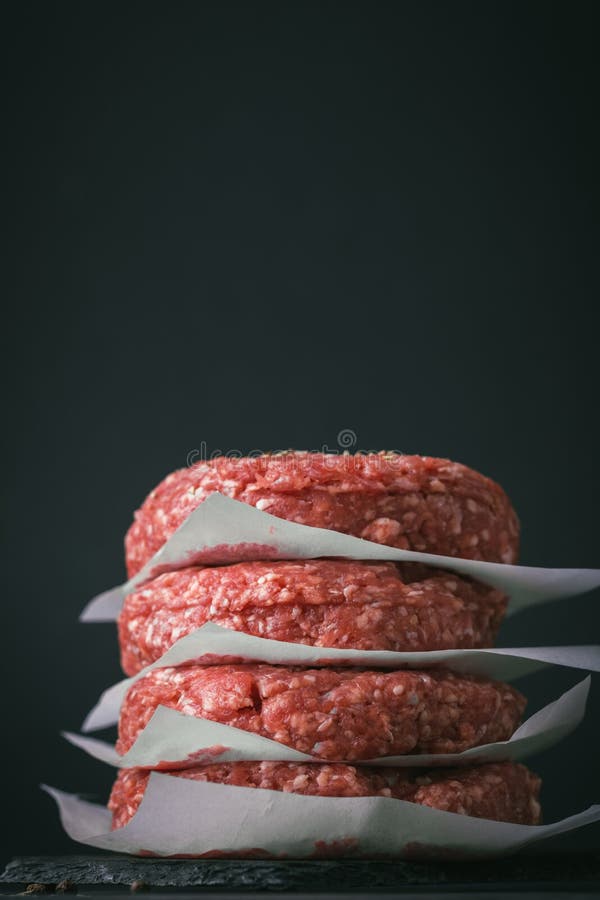 Raw Ground Beef Burger Patties Stock Image - Image of ingredient ...