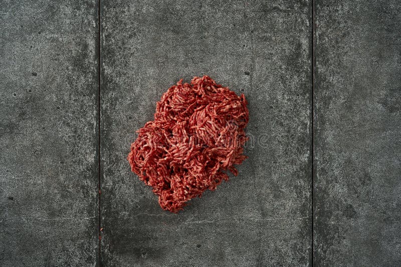 Raw Ground Beef on Concrete Surface Stock Image - Image of nutrition ...