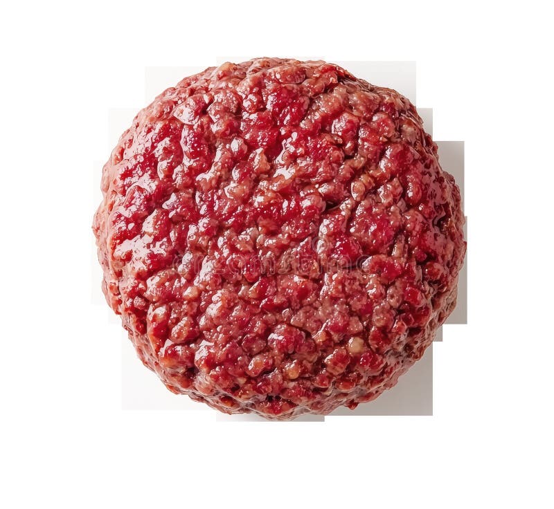 Raw Ground Beef Patty Isolated on White Stock Photo - Image of texture ...