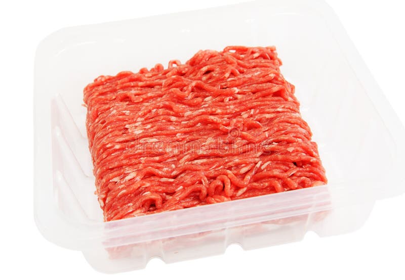 Raw Ground Beef in a Plastic Bag Stock Image - Image of stuffing, white ...