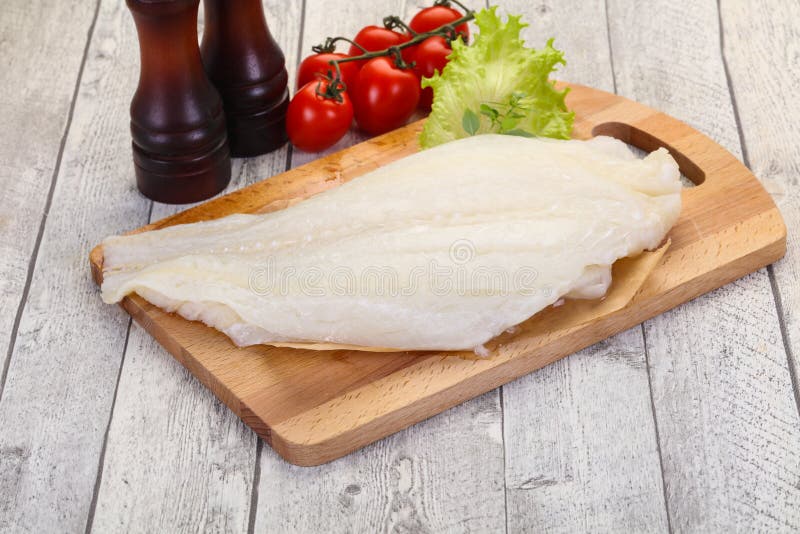 Raw halibut fillet stock photo. Image of healthy, atlantic - 192171650
