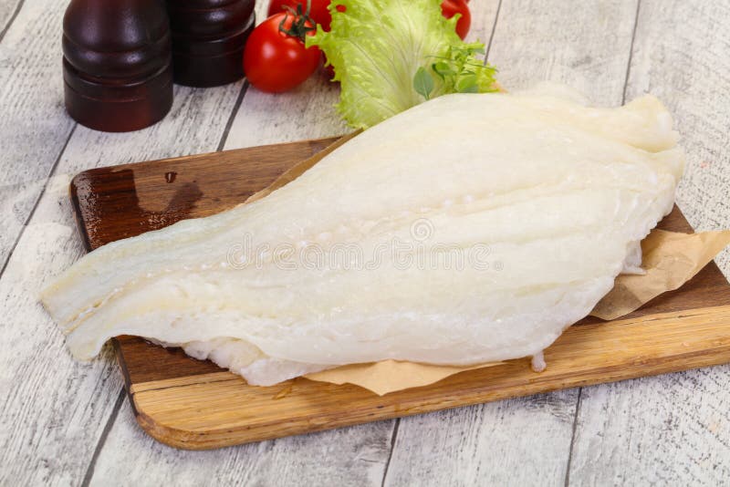 Raw halibut fillet stock photo. Image of filet, atlantic - 194940568