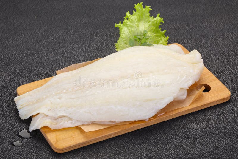 Raw halibut fillet stock image. Image of white, filet - 143133421
