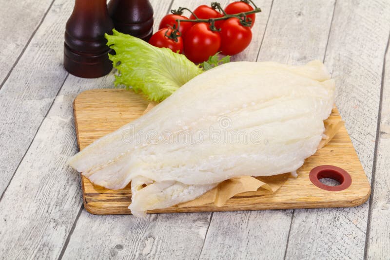 Raw halibut fillet stock photo. Image of closeup, piece - 178217676