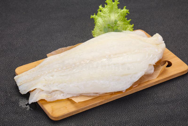 Raw halibut fillet stock photo. Image of healthy, whitefish - 184361048