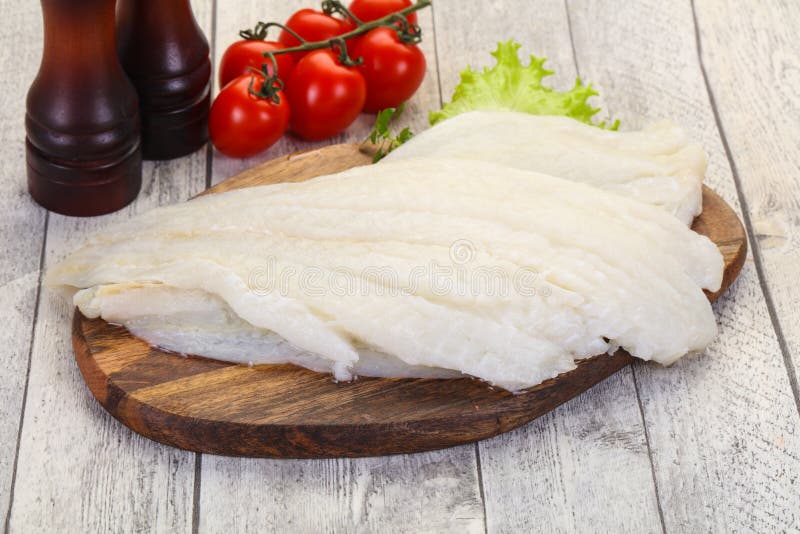 Raw halibut fillet stock photo. Image of seafood, gourmet - 157030844