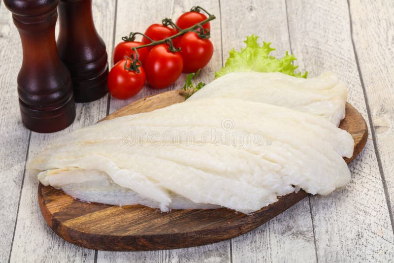 Raw halibut fillet stock image. Image of white, filet - 143133421