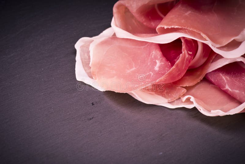 Raw ham leg sliced stock image. Image of shaved, jamon - 93831289
