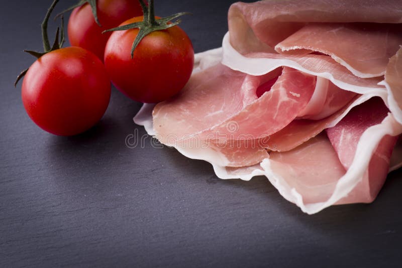 Raw ham leg sliced stock photo. Image of lunch, appetizer - 93831714