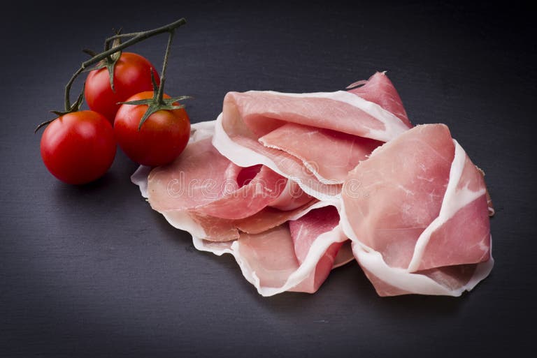 Raw ham leg sliced stock image. Image of slice, diet - 93831745