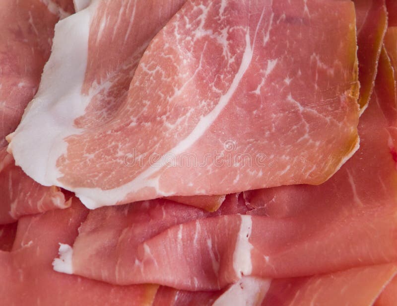 Raw ham sliced. stock image. Image of gourmet, eating - 12472289