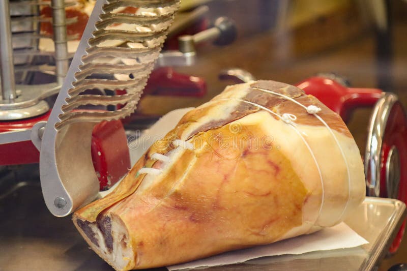 Raw Ham on a Slicing Machine- Stock Photo - Image of meat, food: 272167942