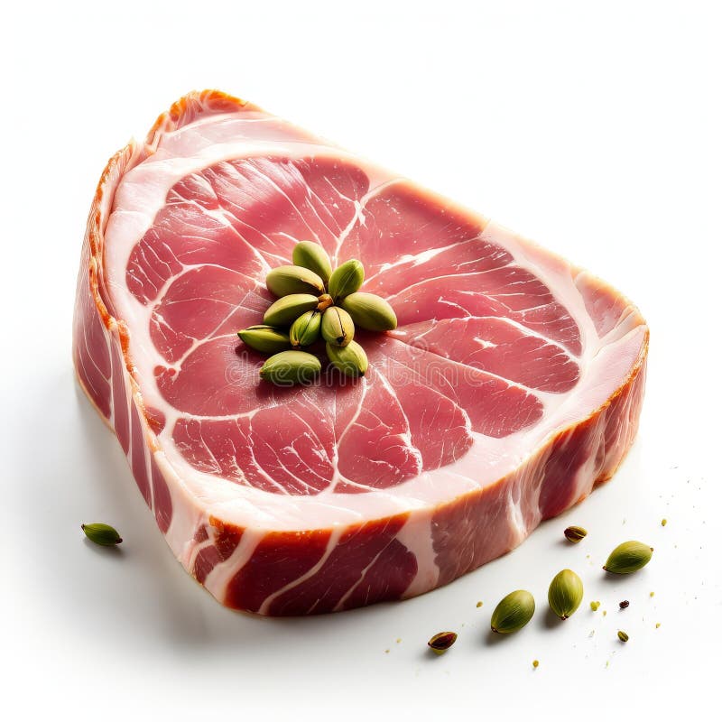 Raw Ham Steak with Pumpkin Seeds Stock Photo - Image of gourmet ...