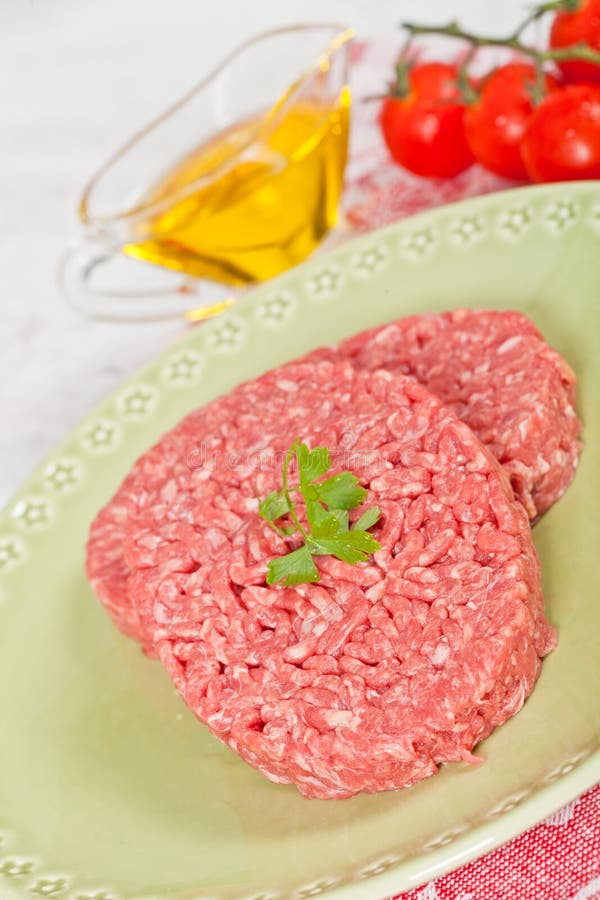 Raw hamburger stock image. Image of burgers, burger, ingredients - 21749623