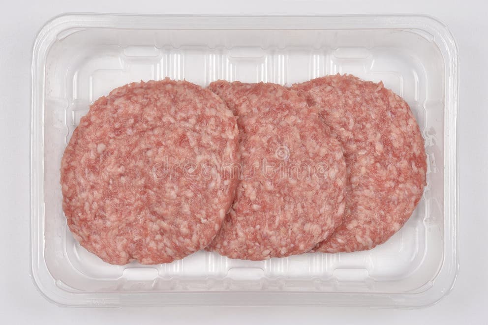 Raw hamburger patties stock photo. Image of meal, beef - 375254360