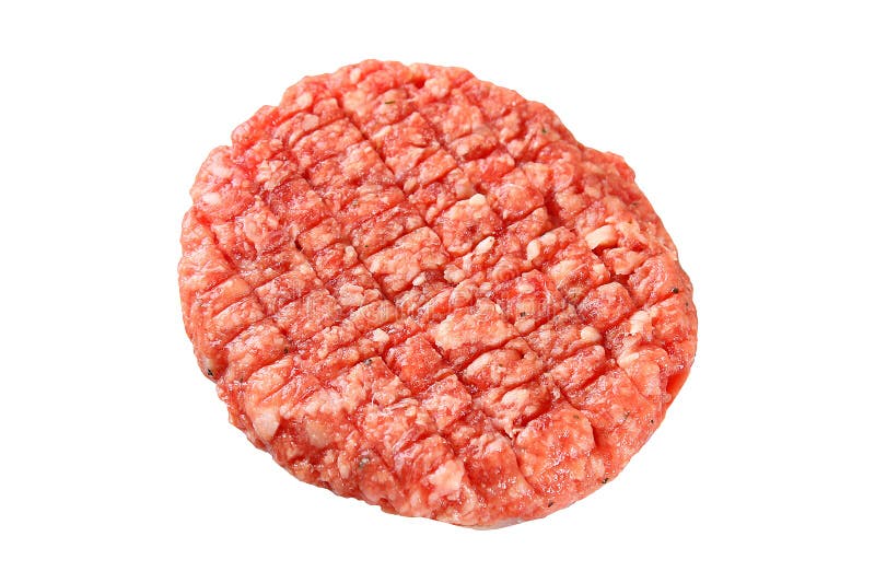 Raw Hamburger Patty. Raw Burger for Hamburger Isolated on White ...