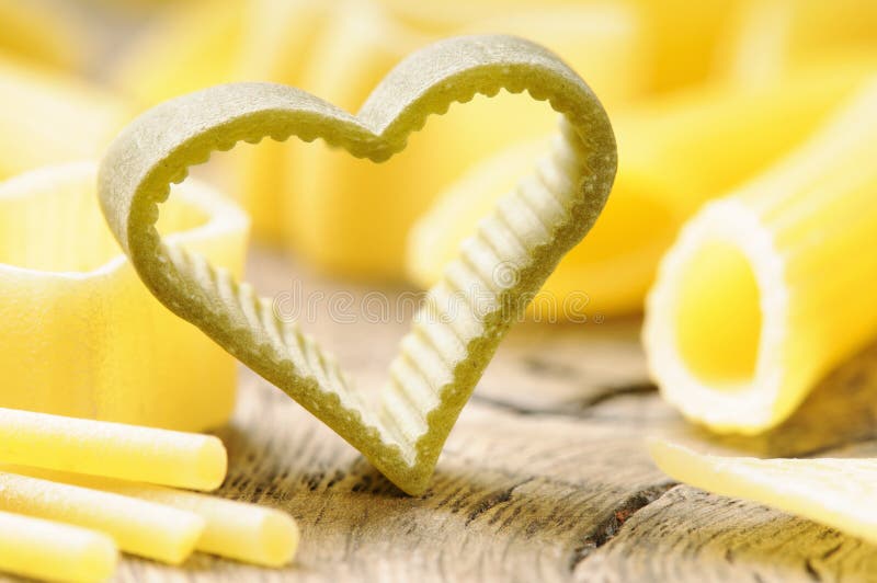 Raw heart shaped pasta stock photo. Image of cooking - 23724532