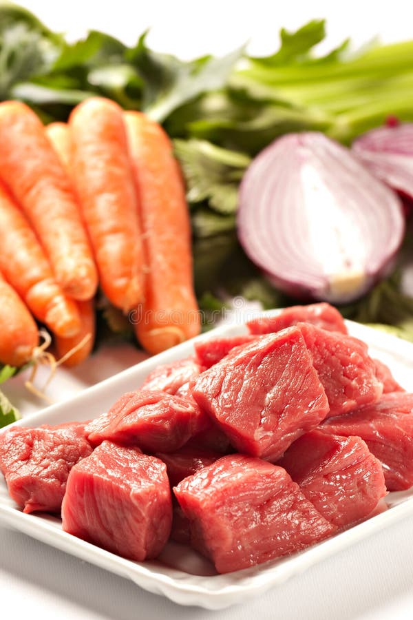 Raw Ingredients for a Traditional Beef Stew Recipe Stock Photo - Image ...