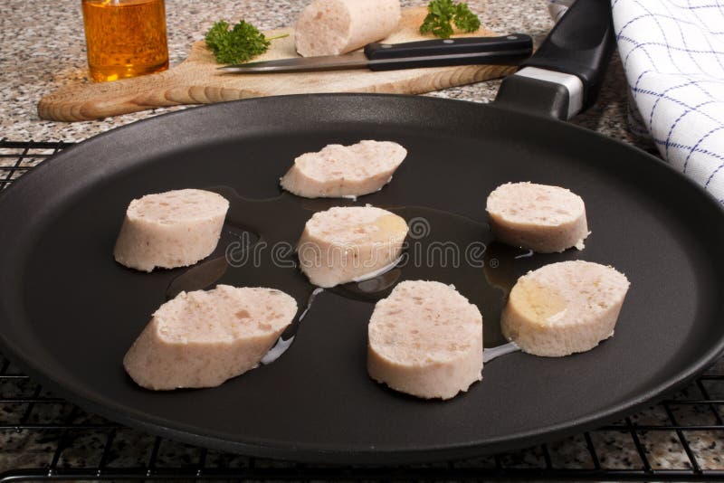 Raw Irish White Pudding with Oil in a Pan Stock Photo - Image of tasty ...