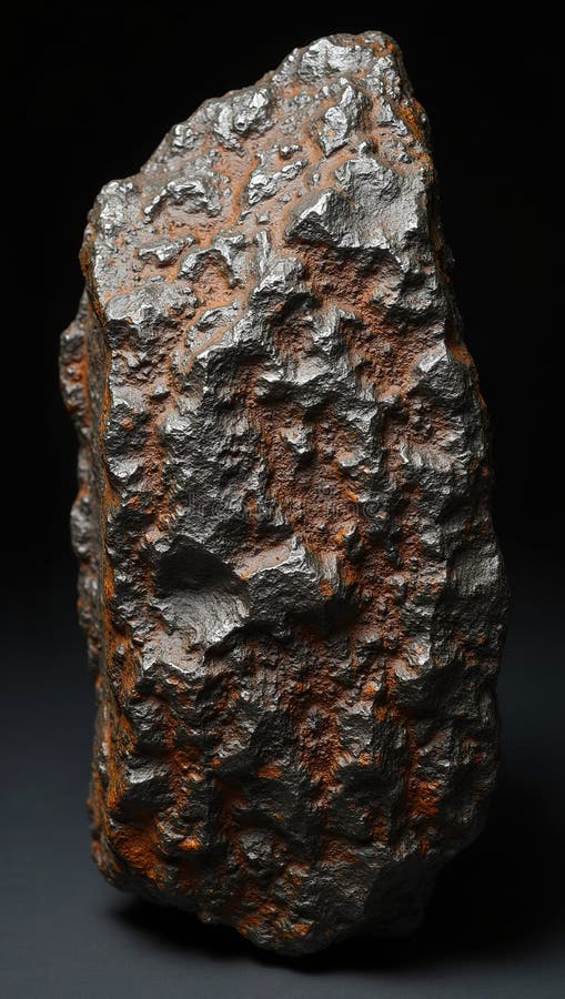 Raw Iron Ore with Metallic Luster and Patches of Oxidation Silver Iron ...