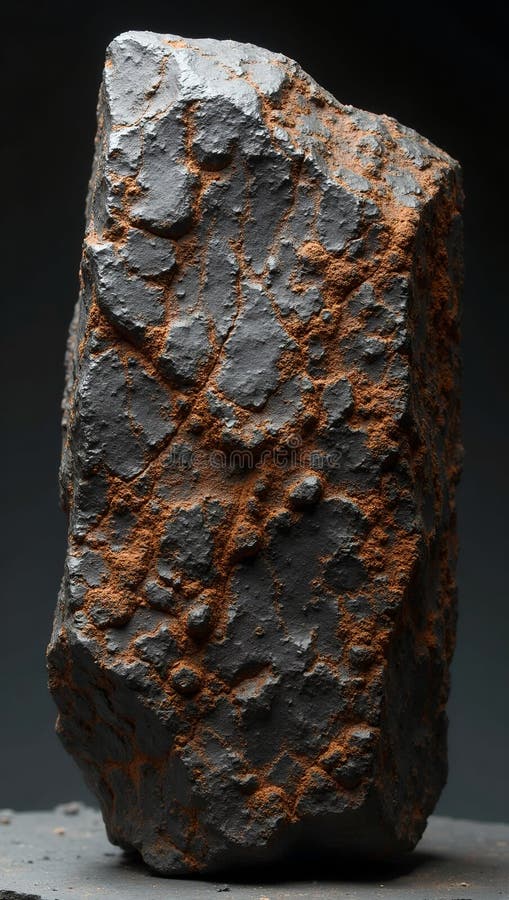Raw Iron Ore with Metallic Luster and Patches of Oxidation Silver Iron Veins Industrial and ...
