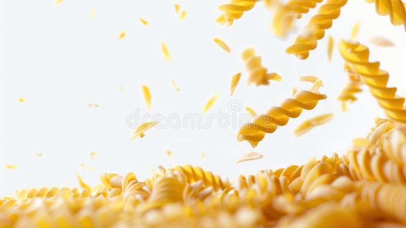 Raw Italian Pasta Falling Against a White Background. Generative AI ...