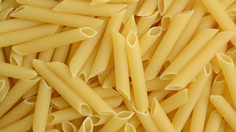 Raw Italian Pasta , Spinning. Penne Rigate. Top View. Stock Video ...