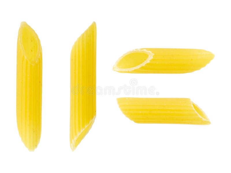 Raw Italian Penne Rigate Pasta Isolated on White Background Stock Image ...