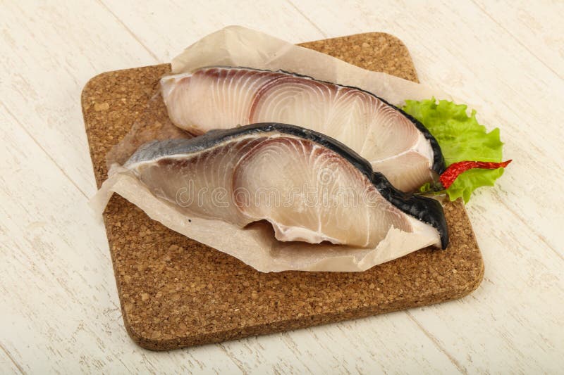 Raw shark steak stock image. Image of seafood, fish - 112902113