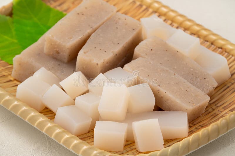 Raw Konjac in Square Shape, Also Named Konnyaku in Japan Stock Photo ...