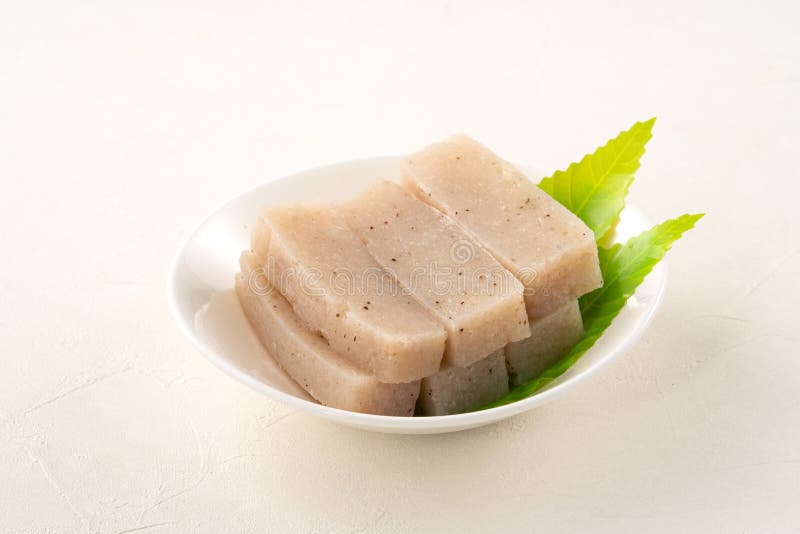 Raw Konjac in Square Shape, Also Named Konnyaku in Japan Stock Photo ...
