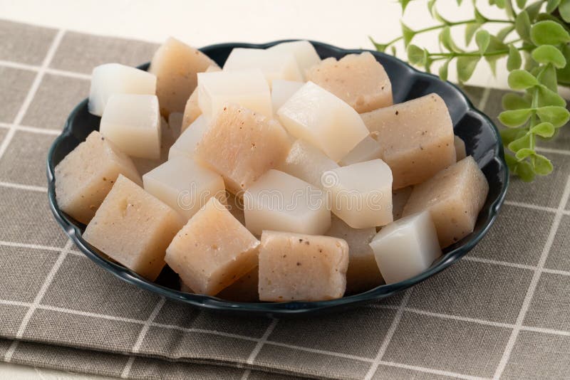 Raw Konjac in Square Shape, Also Named Konnyaku in Japan Stock Image ...