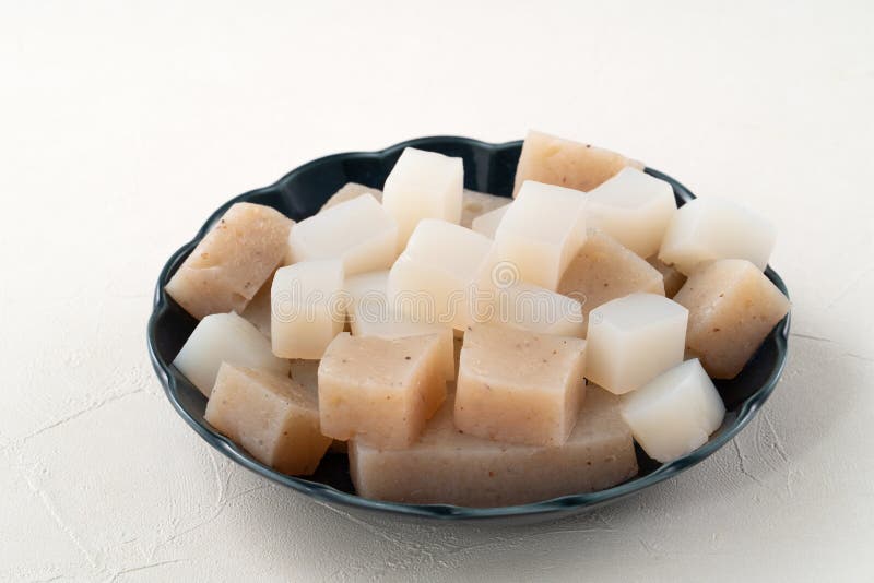 Raw Konjac in Square Shape, Also Named Konnyaku in Japan Stock Photo ...