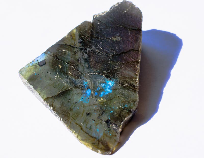 Raw Labradorite Triangle Shaped Unique Crystal Stock Photo - Image of ...