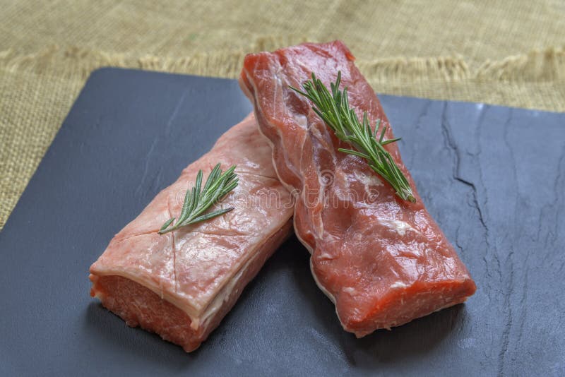 Raw lamb loin fillet stock image. Image of rosemary, loin - 87589163