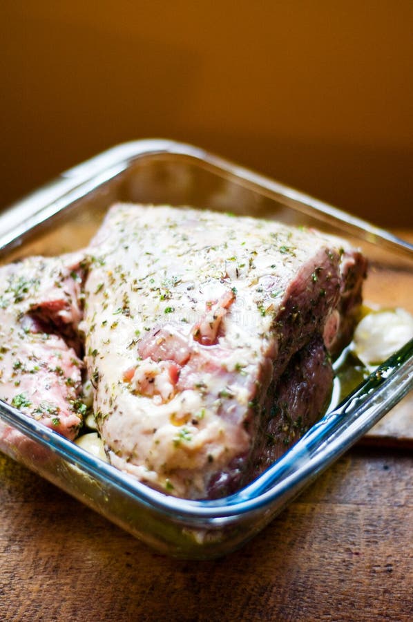 Raw lamb meat stock photo. Image of table, tray, olive - 21663948