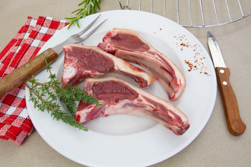 Raw lamb meat stock photo. Image of meat, white, herbs - 125224490
