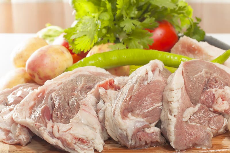 Raw lamb meat stock photo. Image of semifinished, peppers - 31647142
