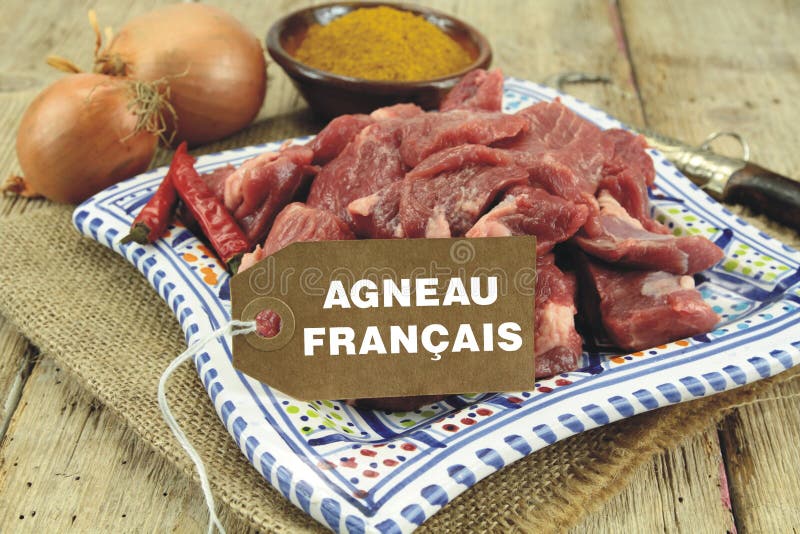 Lamb Meat with a Label with Noted on `French Lamb` Stock Image - Image ...