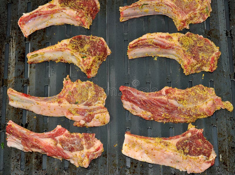 Raw lamb ribs stock image. Image of fresh, green, pepper - 75187263