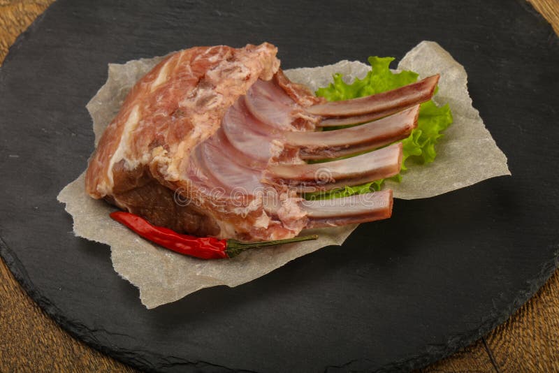 Raw lamb ribs stock photo. Image of wooden, food, ribs - 139347256