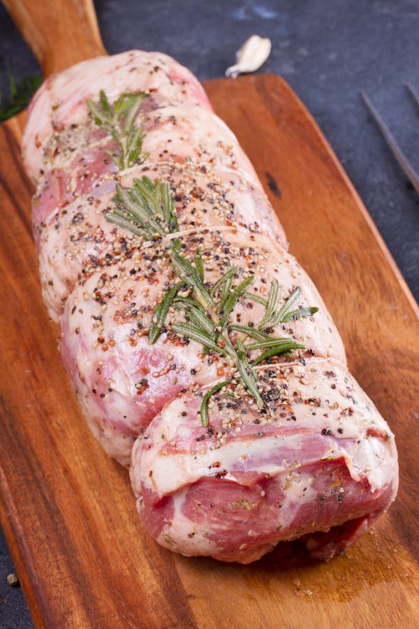 Raw lamb roll stock image. Image of dark, spices, product - 109694641