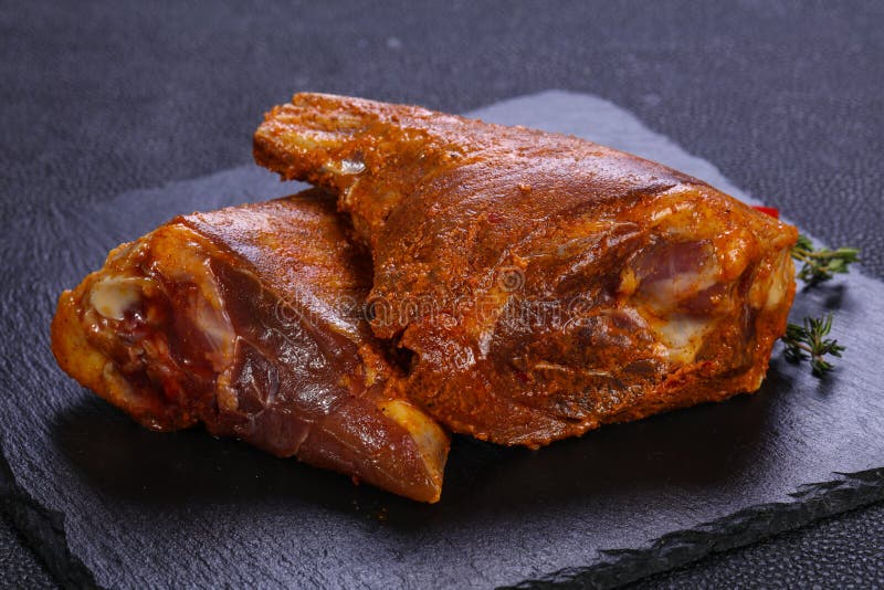 Raw lamb shank stock photo. Image of plate, mutton, meat - 182474148